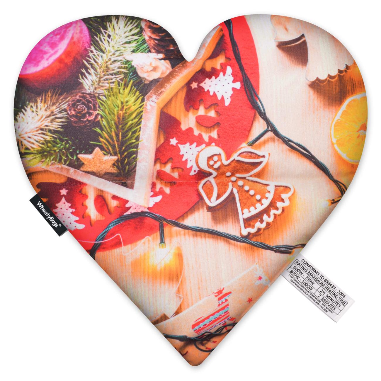 Wheat Bags Heart Shaped Heat Pack (Festive Print)
